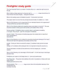 Firefighter study guide | Exams Safety and Fire Engineering - Docsity