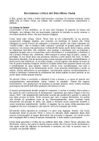 Recensione critica del film Oliver Twist | Prove d'esame di Storia | Docsity