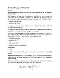 Empaque estructurado rep. | Ejercicios de Calor y Transferencia de Masa | Docsity