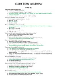 Paniere Diritto Commerciale | Panieri di Diritto Commerciale - Docsity