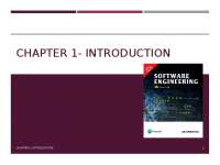 INTRODUCTION TO SOFTWARE ENGINEERING | Slides Software Engineering | Docsity