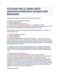 CIA Exam Part 1 Study Unit 5 Questions,multichoice answers with ...