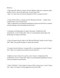 Btec hnd network references | Essays (high school) Computer science - Docsity