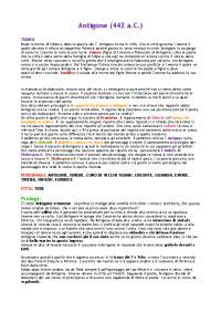 Spiegazione Antigone di Sofocle | Appunti di Letteratura Greca - Docsity