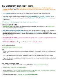 VICTORIAN ERA 1837-1901 | Appunti di Inglese | Docsity