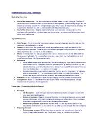 INTERVIEWING SKILLS AND TECHNIQUES | Slides Communication and Presentation Skills - Docsity