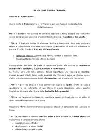 Napoleone appunti sintetici | Schemi e mappe concettuali di Storia - Docsity
