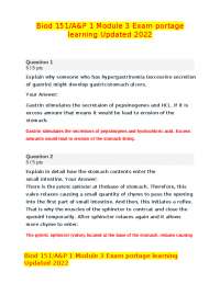 Biod 151/A&P 1 Module 3 Exam portage learning Updated 2022 | Exams ...