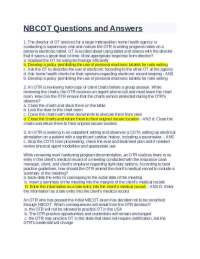 NBCOT Questions and Answers | Exams Nursing | Docsity