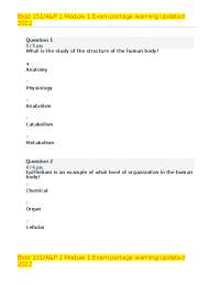 Biod 151/A&P 1 Module 1 Exam portage learning Updated 2022 | Exams ...