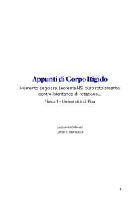 Appunti di Corpo Rigido | Schemi e mappe concettuali di Fisica - Docsity