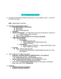 Integumentary system Notes | Study notes Anatomy - Docsity