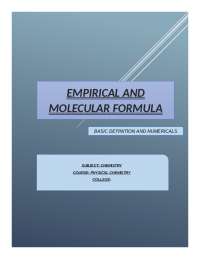 Emperical and Molecular Formula with formula and practice problems ...