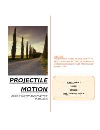 Projectile motion (definition and formulas) | Study notes Physics - Docsity