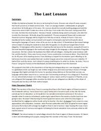 The Last Lesson summary | Summaries English - Docsity