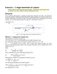 Esercizio sulla prima legge elementare di Laplace - Fisica Generale 2 ...