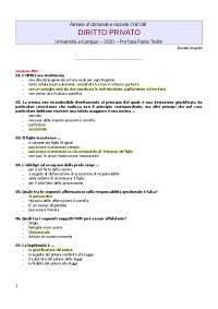 Paniere risposte chiuse diritto privato - eCampus (Prof. Todini) | Panieri di Diritto Privato ...