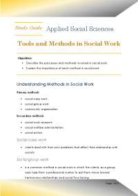 Tools and Methods in Social Work - study guide | Study notes Social ...