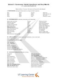 Bloom's Taxonomy: Model Questions and Key Words | Study notes Human ...