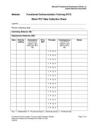 Blank FCT Data Collection Sheet | Study notes Communication - Docsity