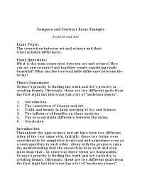 Science and Art Comparison and Contrast | Essay Example | Schemes and ...