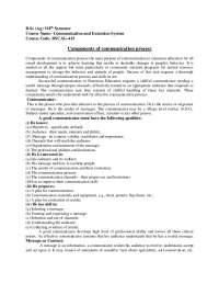 Components of communication process | Study notes Communication | Docsity