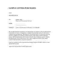 SAMPLE LETTER (PURCHASES) | Study notes Financial Accounting - Docsity