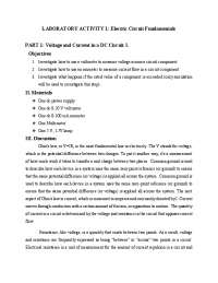 Laboratory activity about the Electric circuit Fundamental. | Lab Reports Electrical Circuit ...
