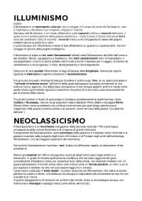 Illuminismo Romanticismo e Neoclassicismo | Appunti di Italiano | Docsity