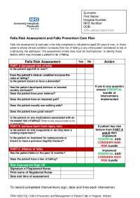 Falls Risk Assessment and Falls Prevention Care Plan | Study notes ...