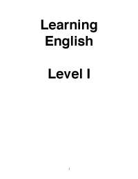 Learning English Level I | Summaries English | Docsity