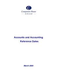 Accounts and Accounting Reference Dates | Study notes Accounting | Docsity