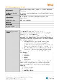 BTEC Assignment Brief | Lecture notes Design | Docsity