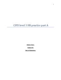 CIPD level 3 HR practice part A | Lecture notes Business | Docsity