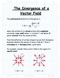 The Divergence of a Vector Field | Slides Analytical Geometry and Calculus | Docsity