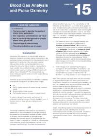 Blood Gas Analysis and Pulse Oximetry | Exercises Chemistry | Docsity