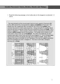 Coasts Processes: Caves, Arches, Stacks and Stumps | Study notes ...