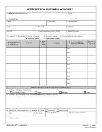 DD Form 2977, Deliberate Risk Assessment Worksheet ... | Lecture notes ...