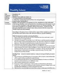 Simulation-101.pdf | Exams Learning disability | Docsity
