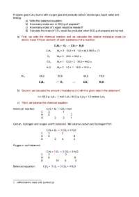 Propane gas (C3H8) burns with oxygen gas and products ... | Lecture ...