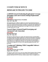 COMPUTER SCIENCE RESEARCH PROJECTS 2000 | Lecture notes Computer ...