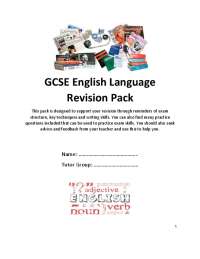 GCSE English Language Revision Pack | Study notes English Language ...