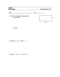 Algebra 1 Digi mathematics | Assignments Mathematics | Docsity