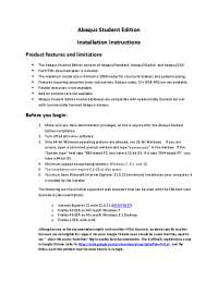 Abaqus Student Edition Installation Instructions | Exercises Operating Systems - Docsity