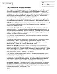 The 5 Components of Physical Fitness | Study notes Physical Activity ...