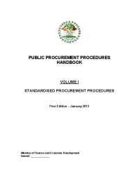 PUBLIC PROCUREMENT PROCEDURES HANDBOOK | Lecture notes Finance | Docsity