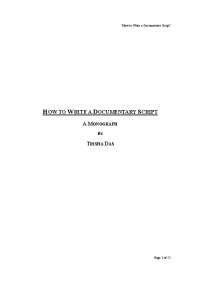 How to Write a Documentary Script | Schemes and Mind Maps Voice | Docsity