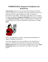 HOMEOSTASIS: Negative Feedback and Breathing | Study notes Biology ...