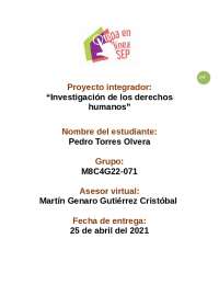 Proyecto integrador Modulo 8, Prepa en Línea SEP | Ejercicios de ...