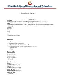 Computer science lab manual | Papers Computer Science - Docsity
